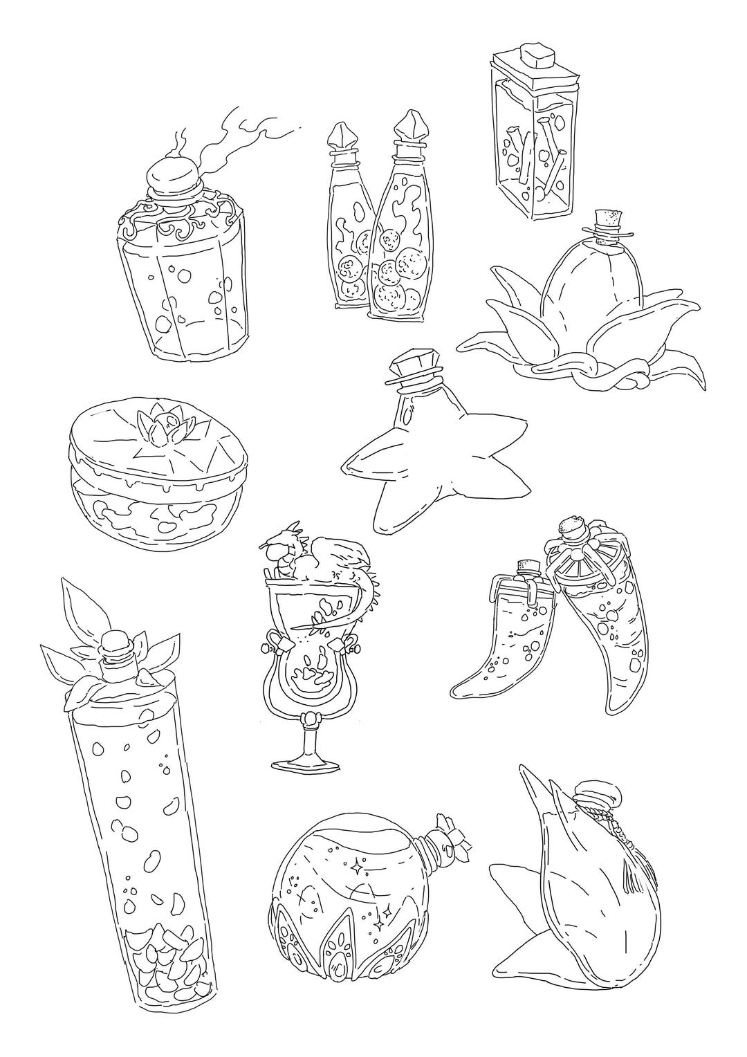 Potions Coloring Page | Digital Download PNG | - Etsy