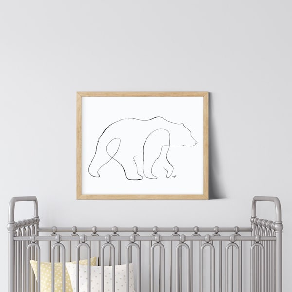 Bear Line Drawing - Etsy