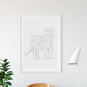 One Line Tiger Minimalist Drawing - Etsy