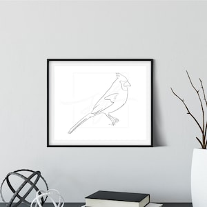 Cardinal Minimalist One Line Drawing, Digital Download - Etsy