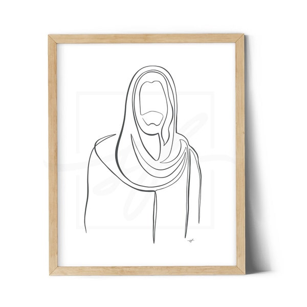 Jesus Line Drawing - Etsy