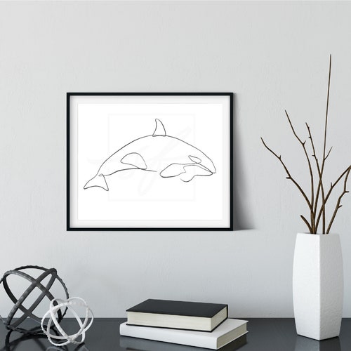 Minimalist Orca Whale One Line Drawing - Etsy Canada