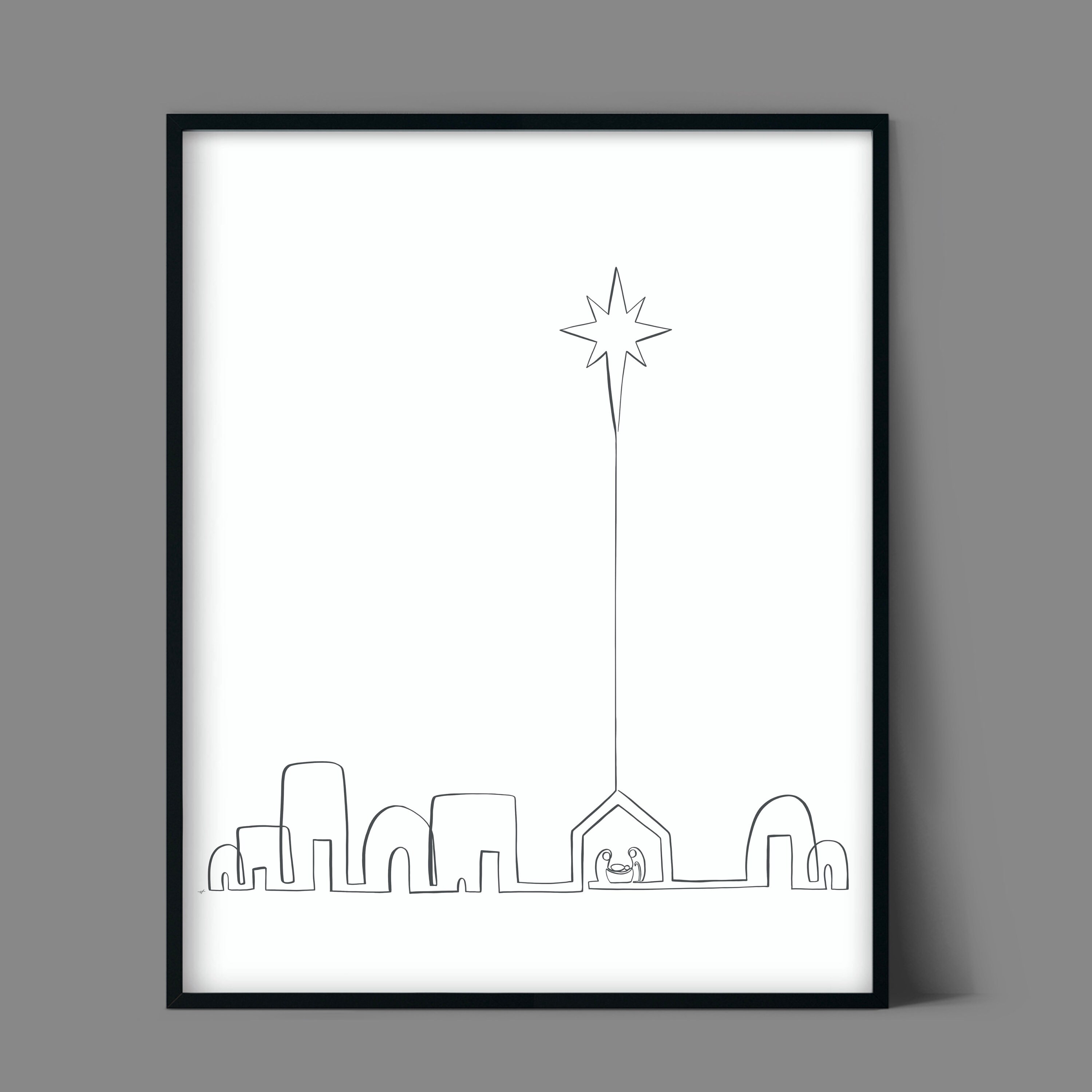Star of Bethlehem Christmas Minimalist One Line Drawing - Etsy