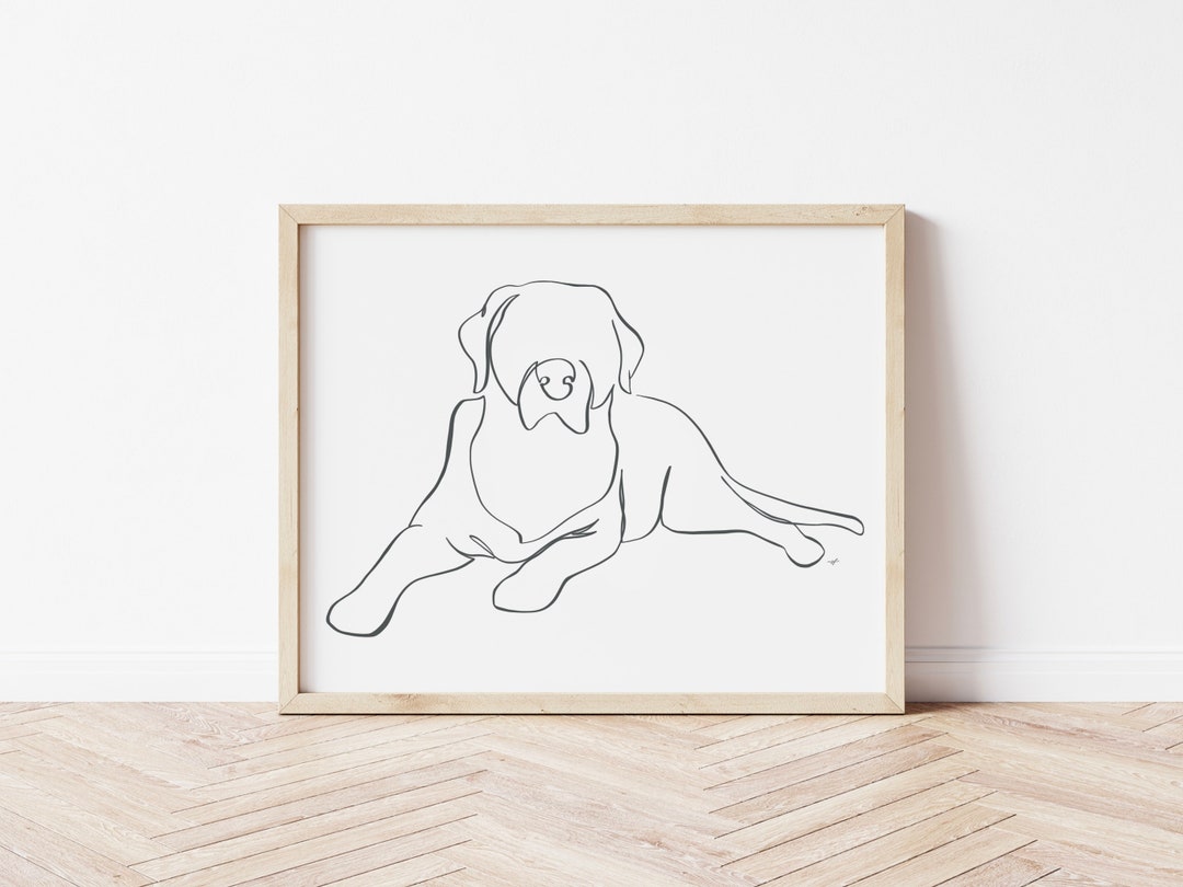 Labrador One Line Minimalist Dog Drawing, Digital Download - Etsy
