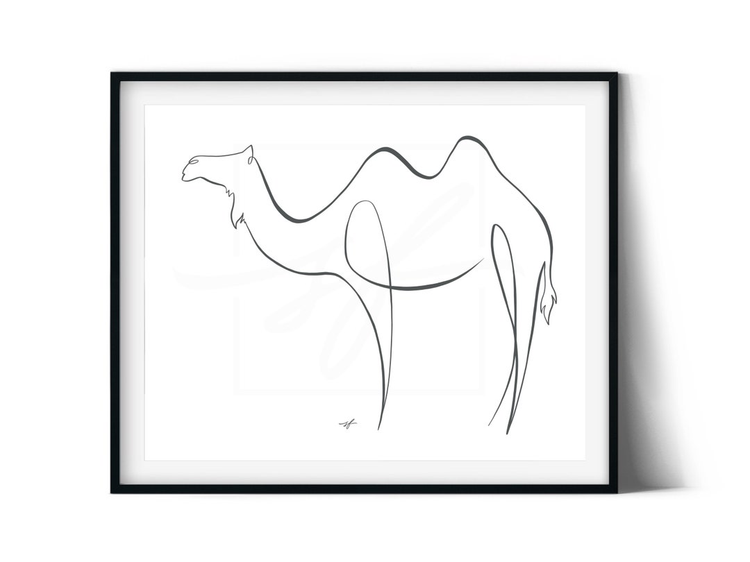 Camel Continuous Line Minimalist Digital Download - Etsy