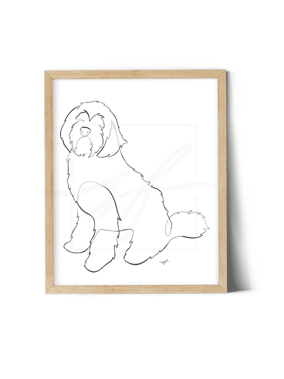 Labradoodle continuous Line Minimalist Digital Download | Etsy