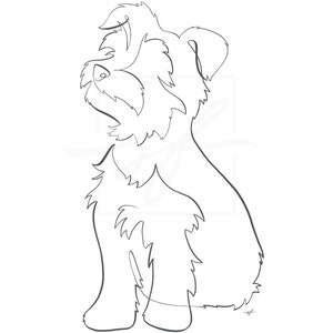 Yorkie Minimalist One Line Drawing - Etsy