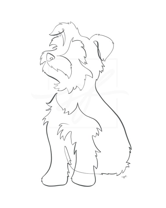 Yorkie Drawing Simple