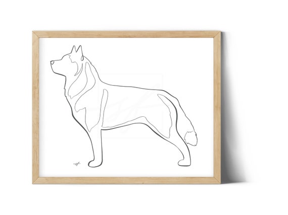 Husky Minimalist Continuous Line Drawing Digital Download - Etsy
