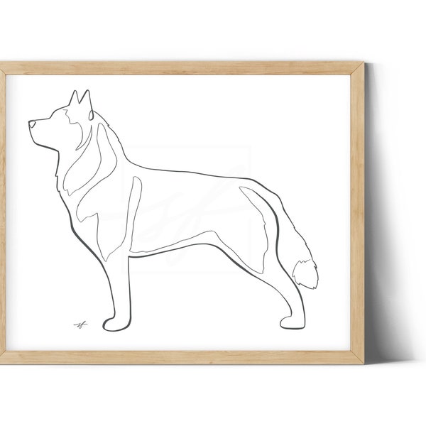 Husky Drawing - Etsy