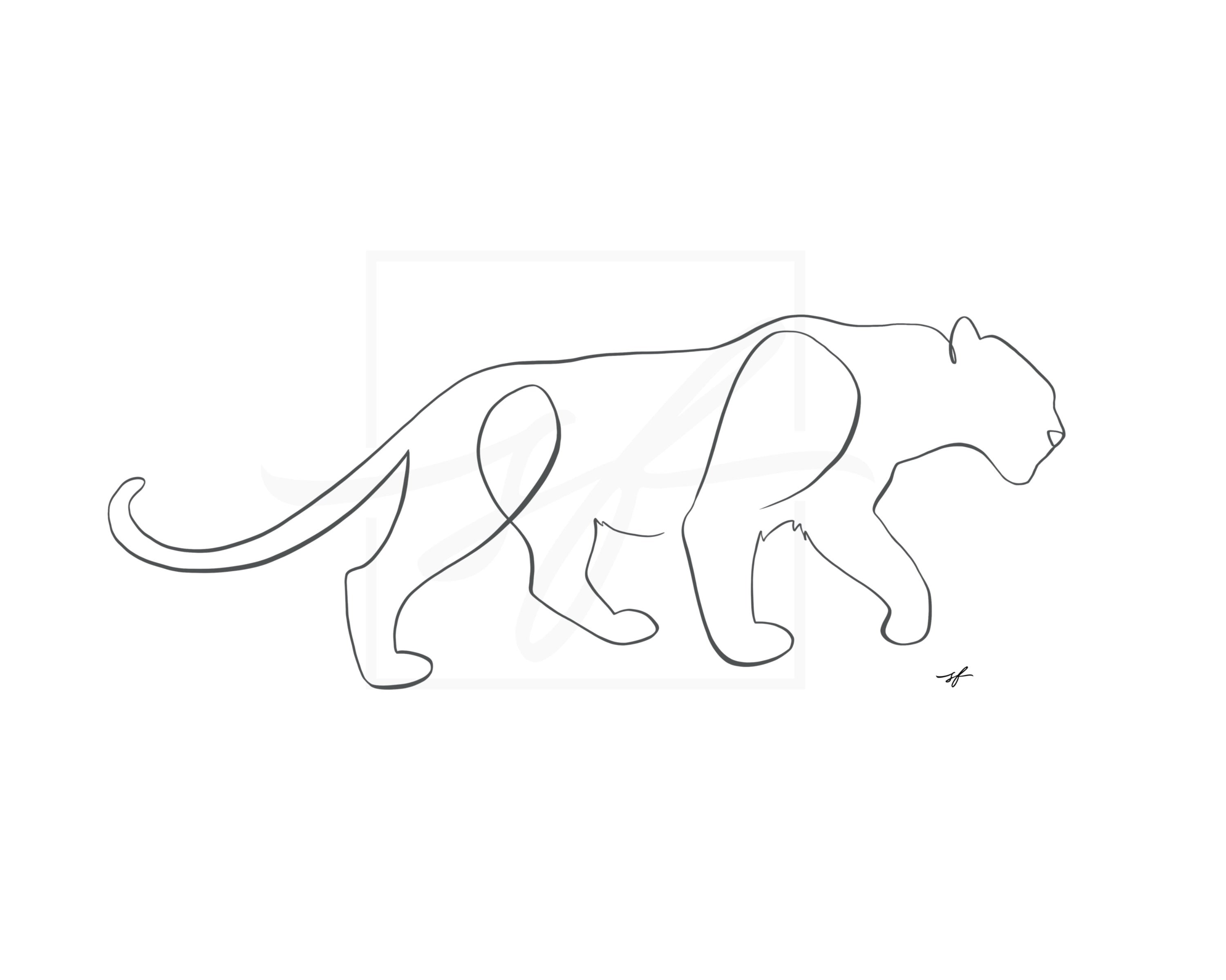 Simple Panther Drawing