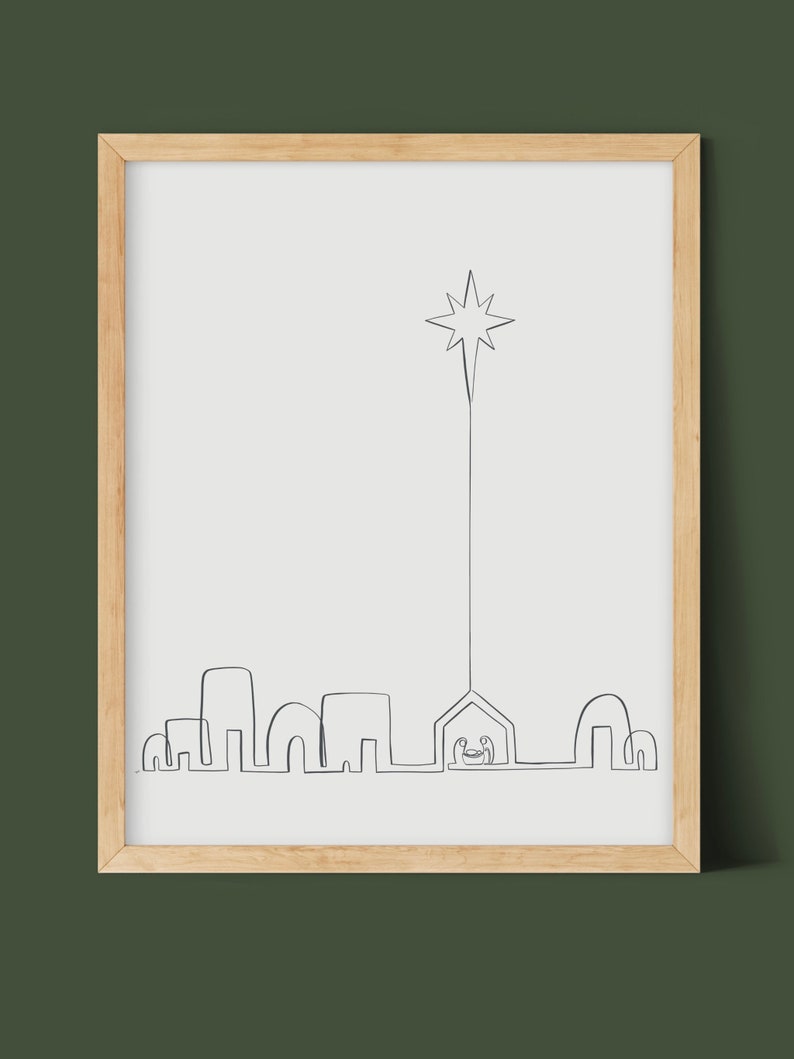 Star of Bethlehem Christmas Minimalist One Line Drawing - Etsy