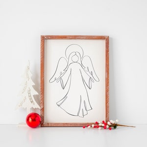 Angel Minimalist One Line Drawing, Digital Download - Etsy