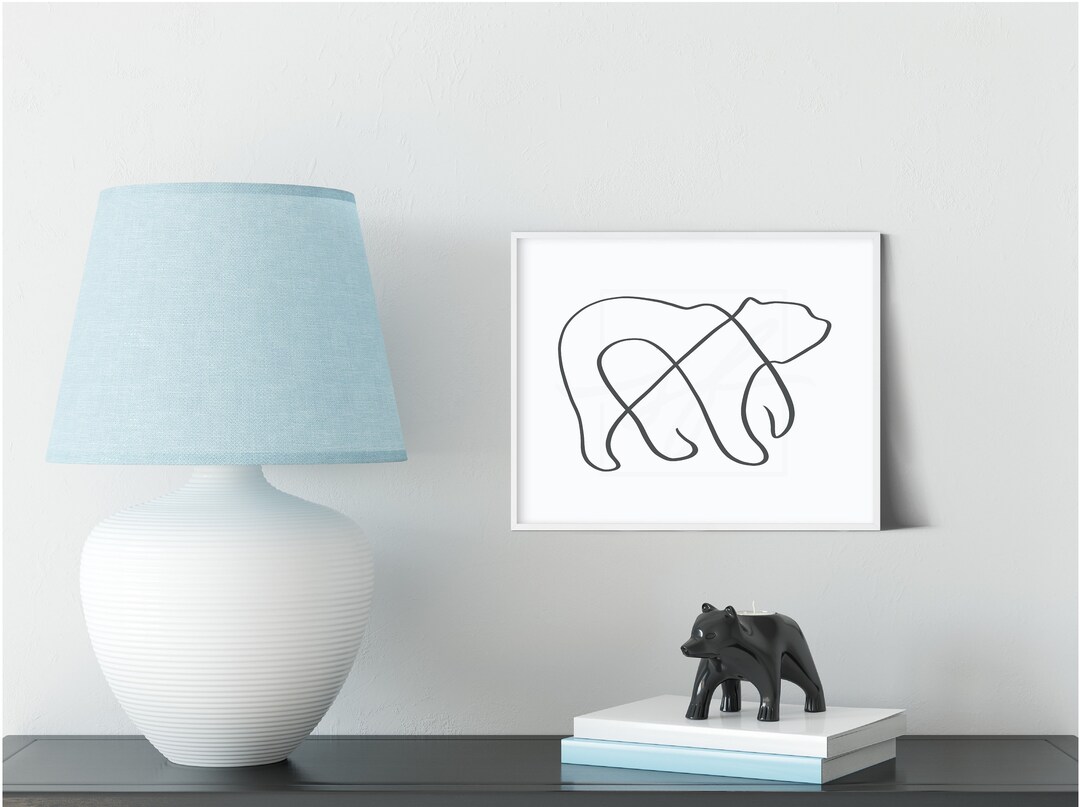 Minimalist Bear Line Drawing, Digital Download - Etsy