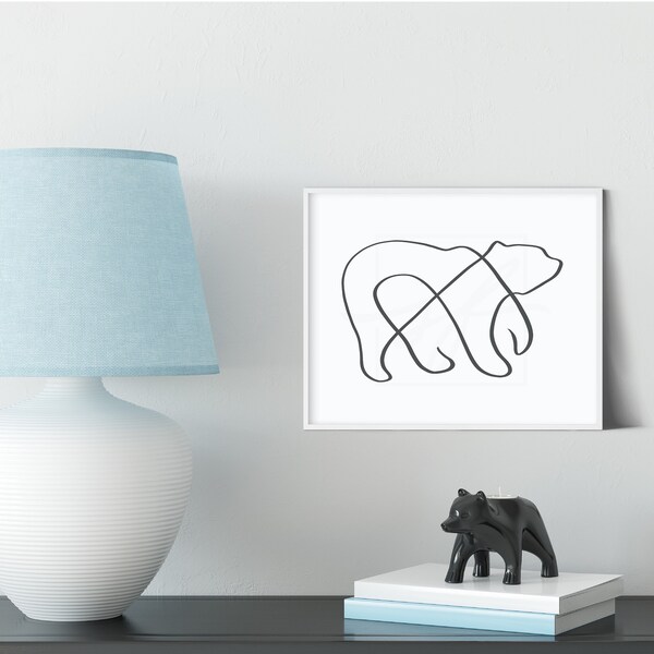 Bear Line Drawing - Etsy