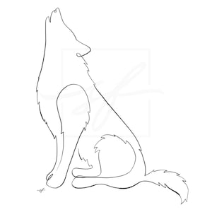 One Line Wolf Minimalist Drawing - Etsy