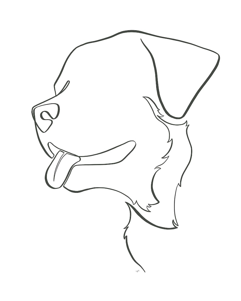 Rottweiler Dog One Line Drawing Minimlaist Digital Download - Etsy