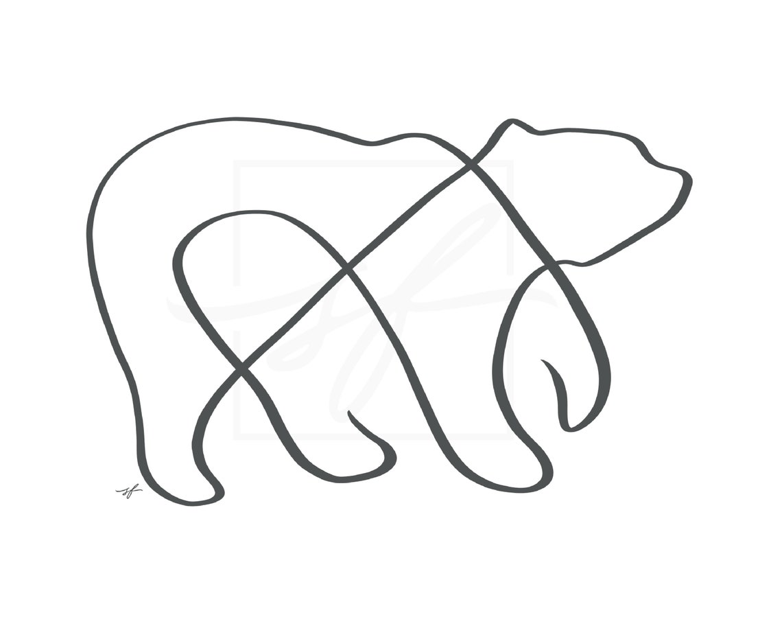 Minimalist Bear Line Drawing Digital Download - Etsy