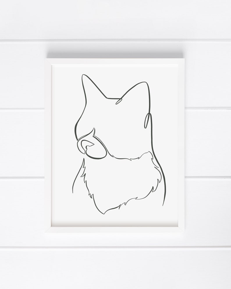 Cat Minimalist One Line Drawing, Digital Download - Etsy