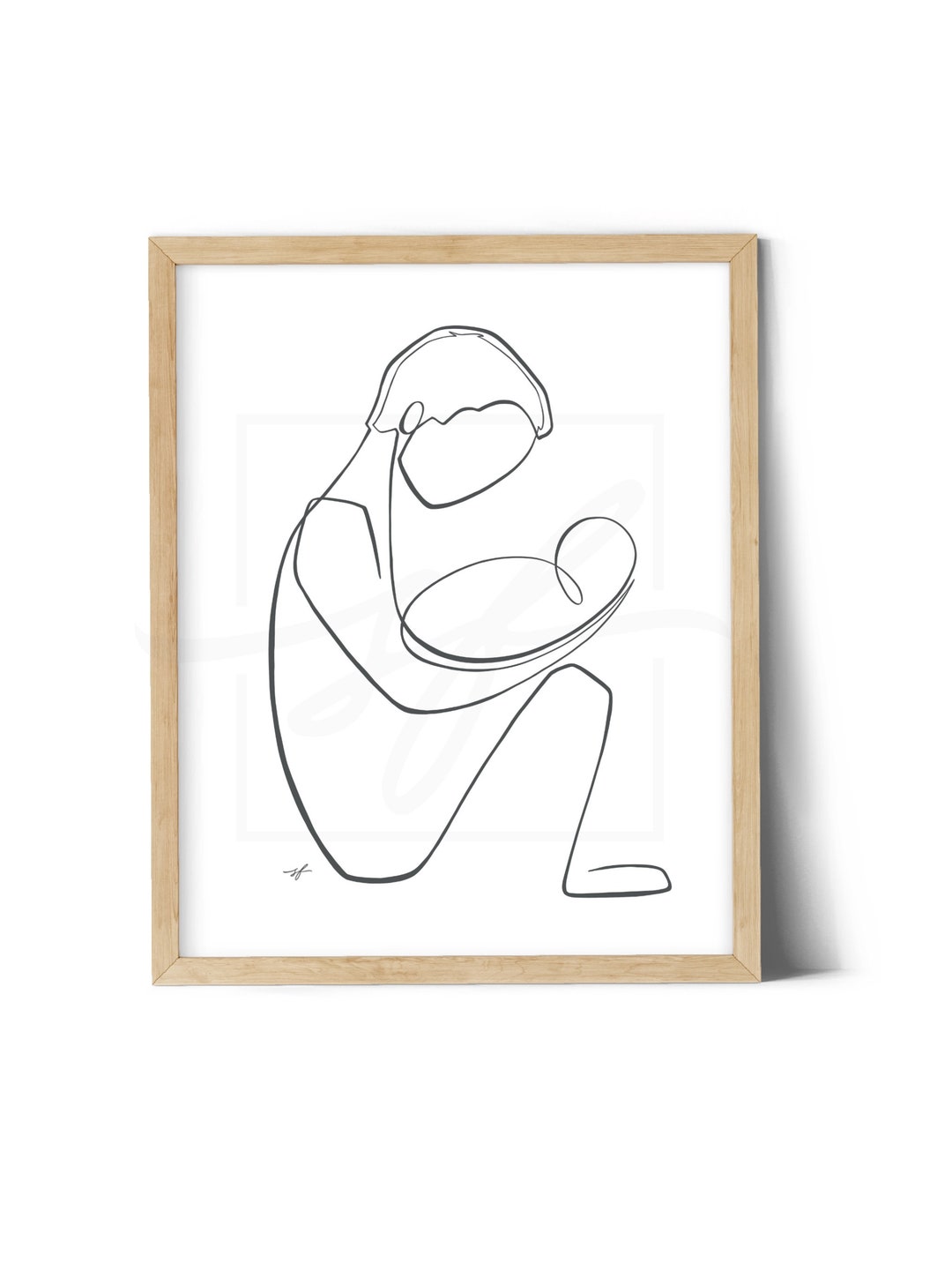 Father and Baby Minimalist One Line Drawing, Digital Download - Etsy
