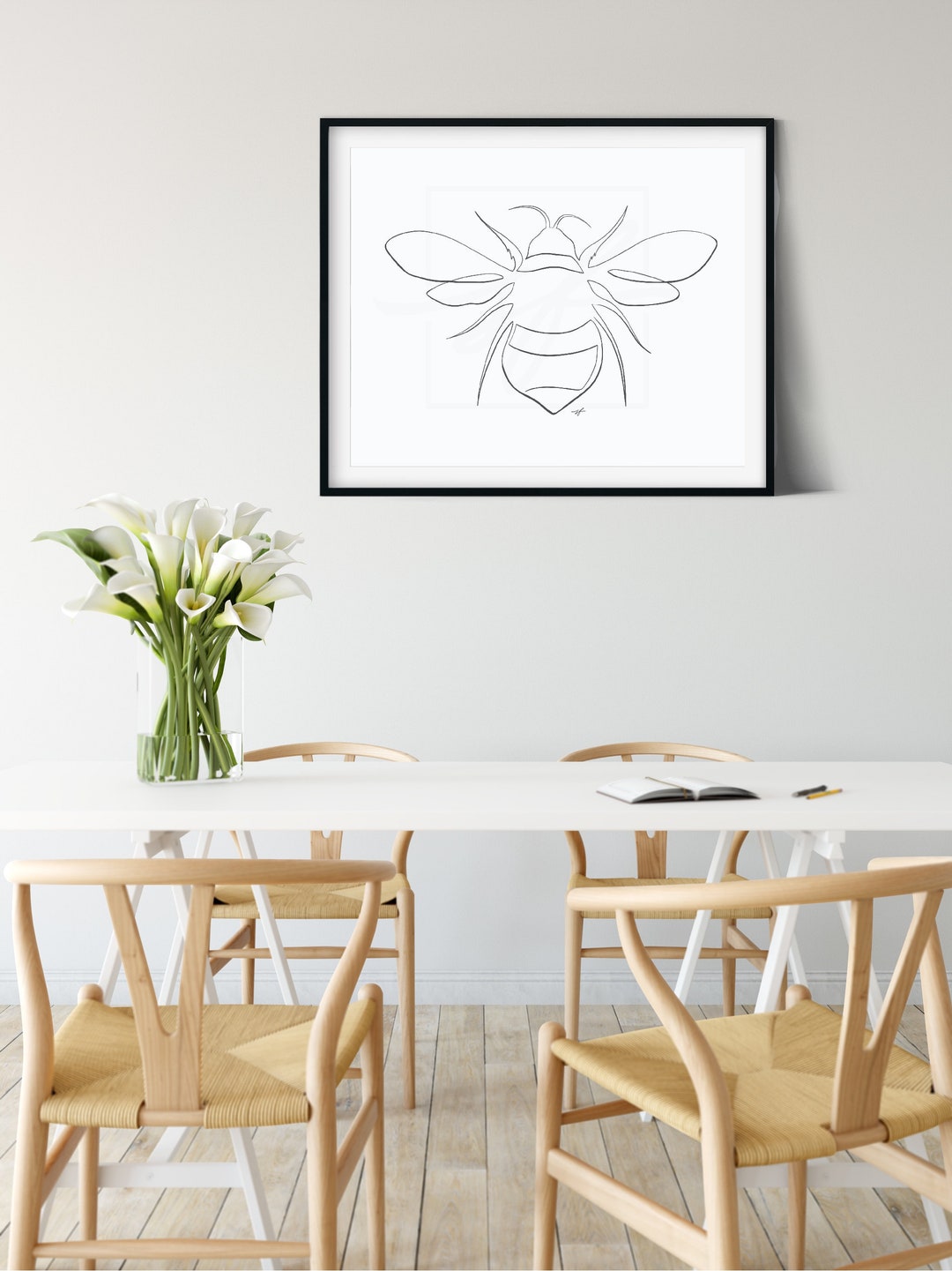 Minimalist Bee One Line Drawing - Etsy