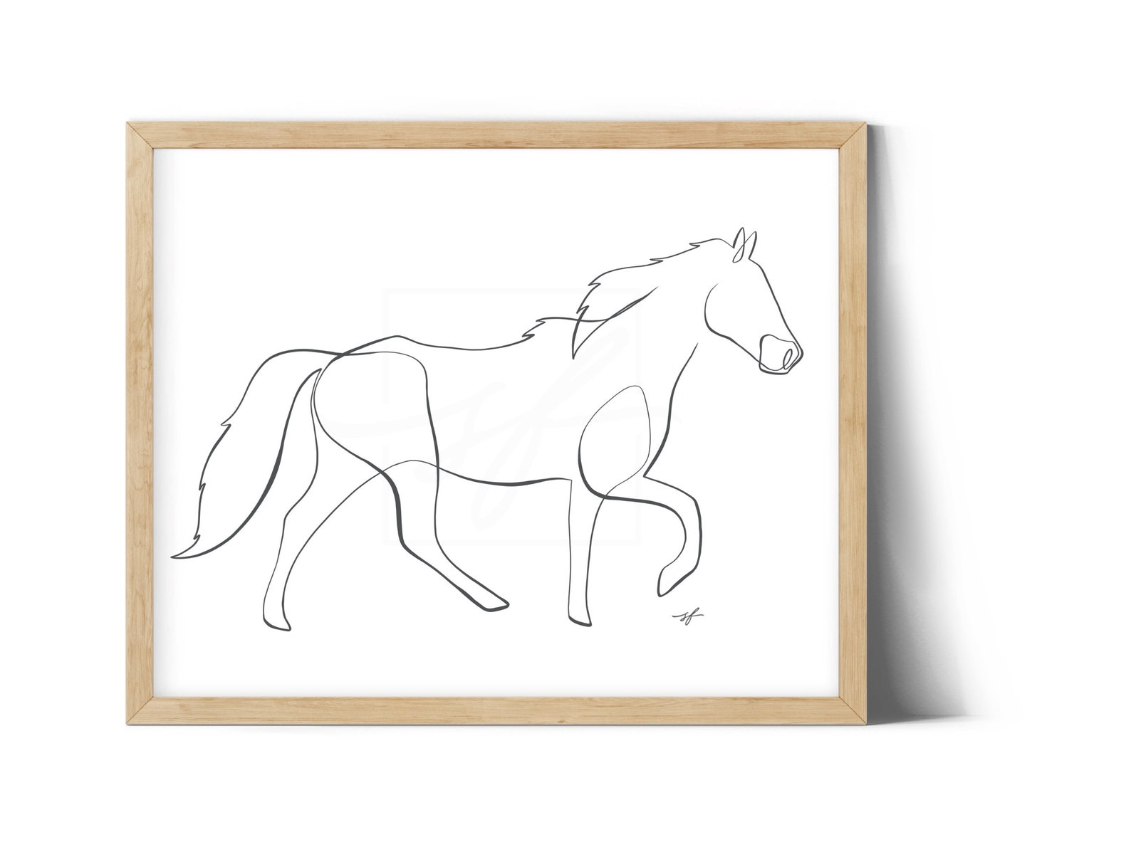 Horse Minimalist Continuous Line Drawing digital download | Etsy