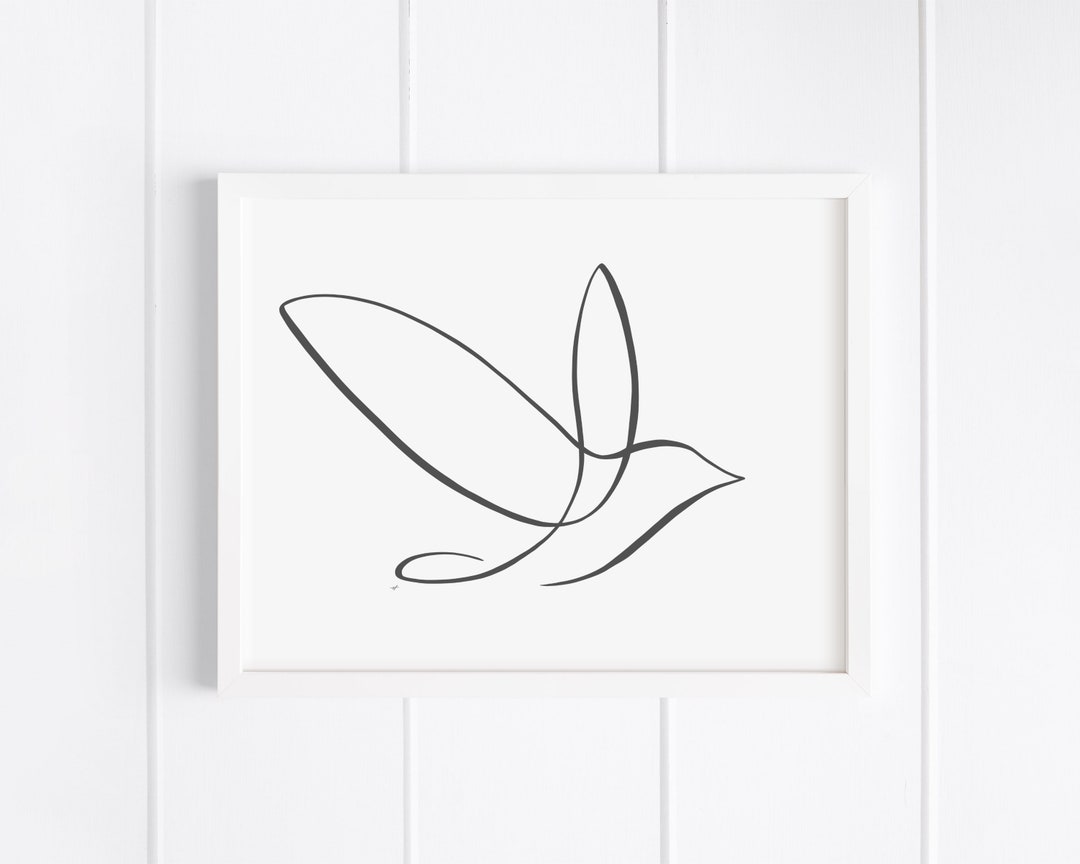 Bird One Line Drawing, Digital Download - Etsy