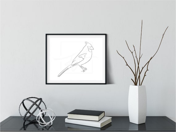 Cardinal Minimalist One Line Drawing Digital Download - Etsy