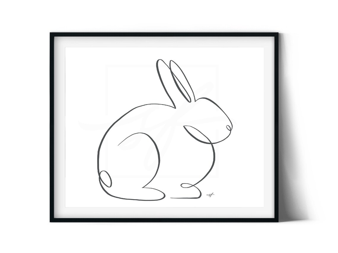 Minimalist Bunny Single Line Art, Digital Download - Etsy