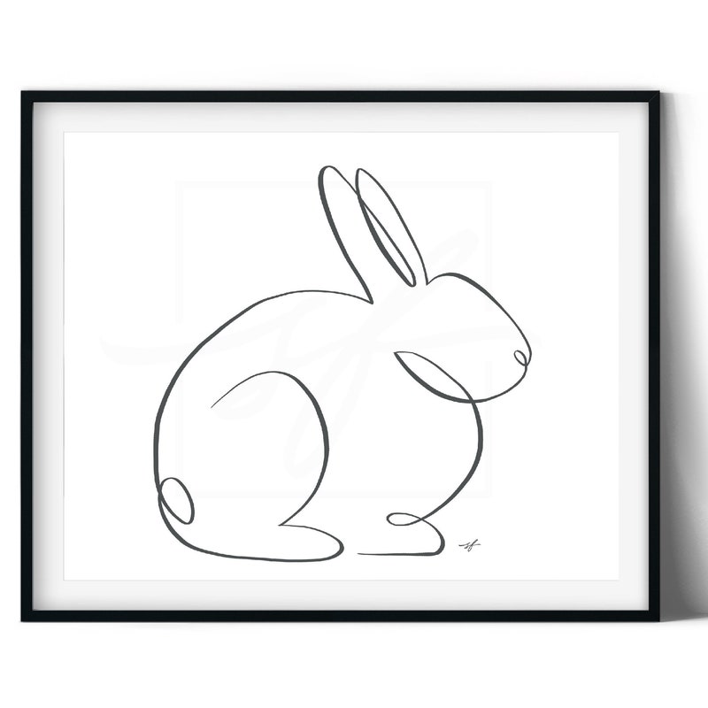 Bunny Line Drawing - Etsy