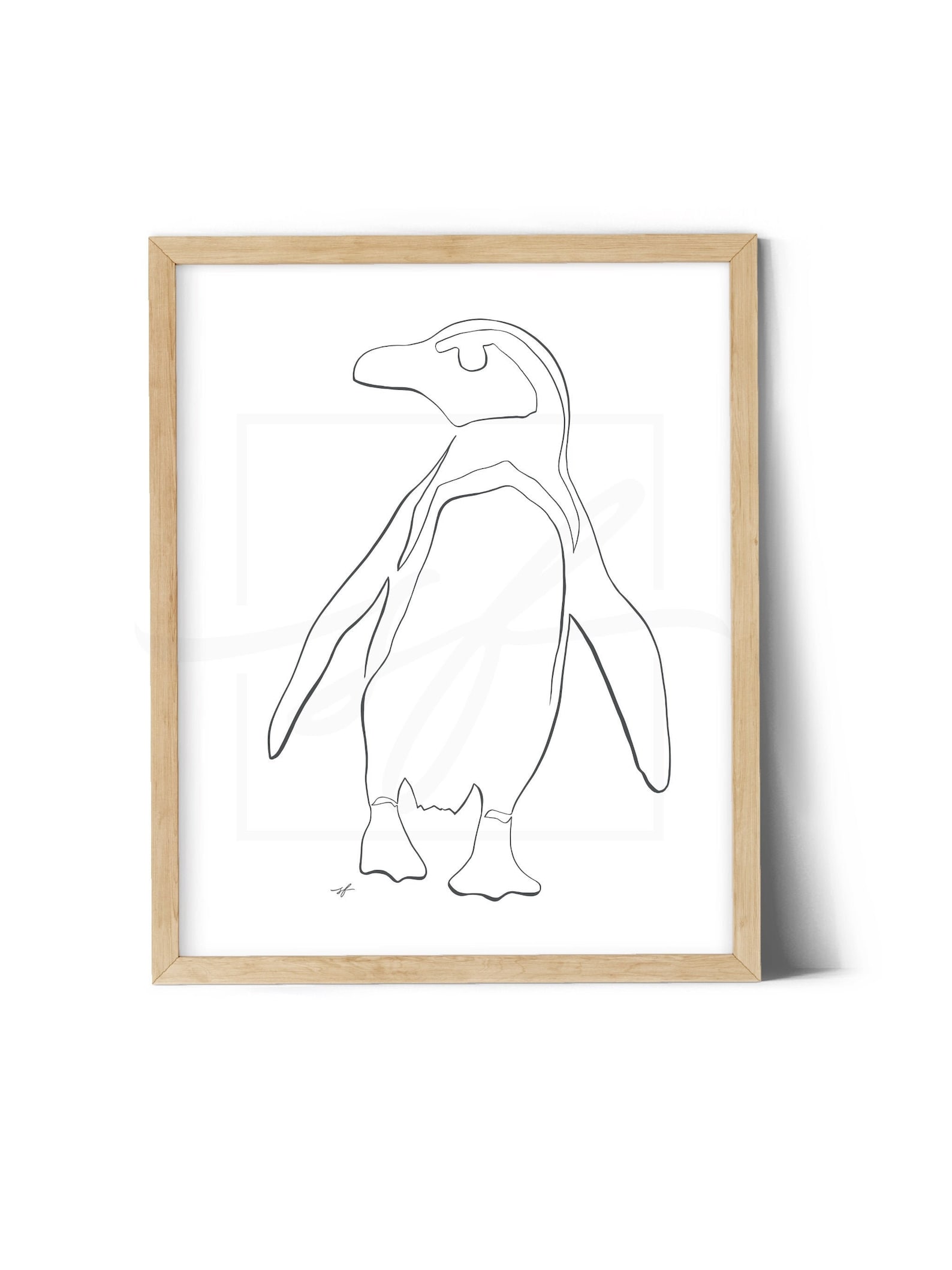 African Penguin Minimalist One Line Drawing, Digital Download - Etsy