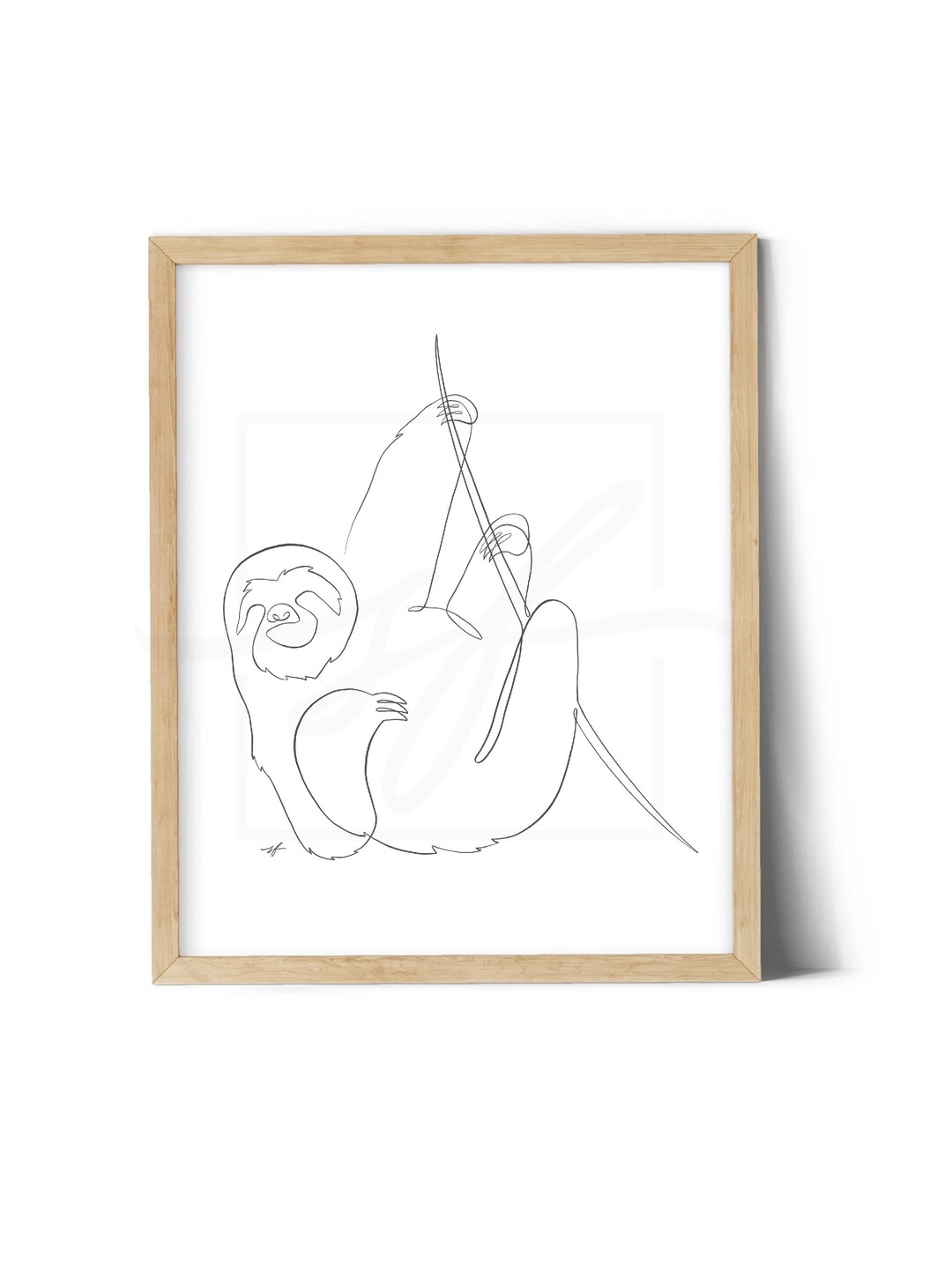 Minimalist Sloth One Line Drawing - Etsy