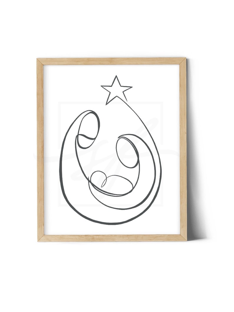 Minimalist Nativity One Line Drawing - Etsy Hong Kong