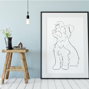 Yorkie Minimalist One Line Drawing - Etsy