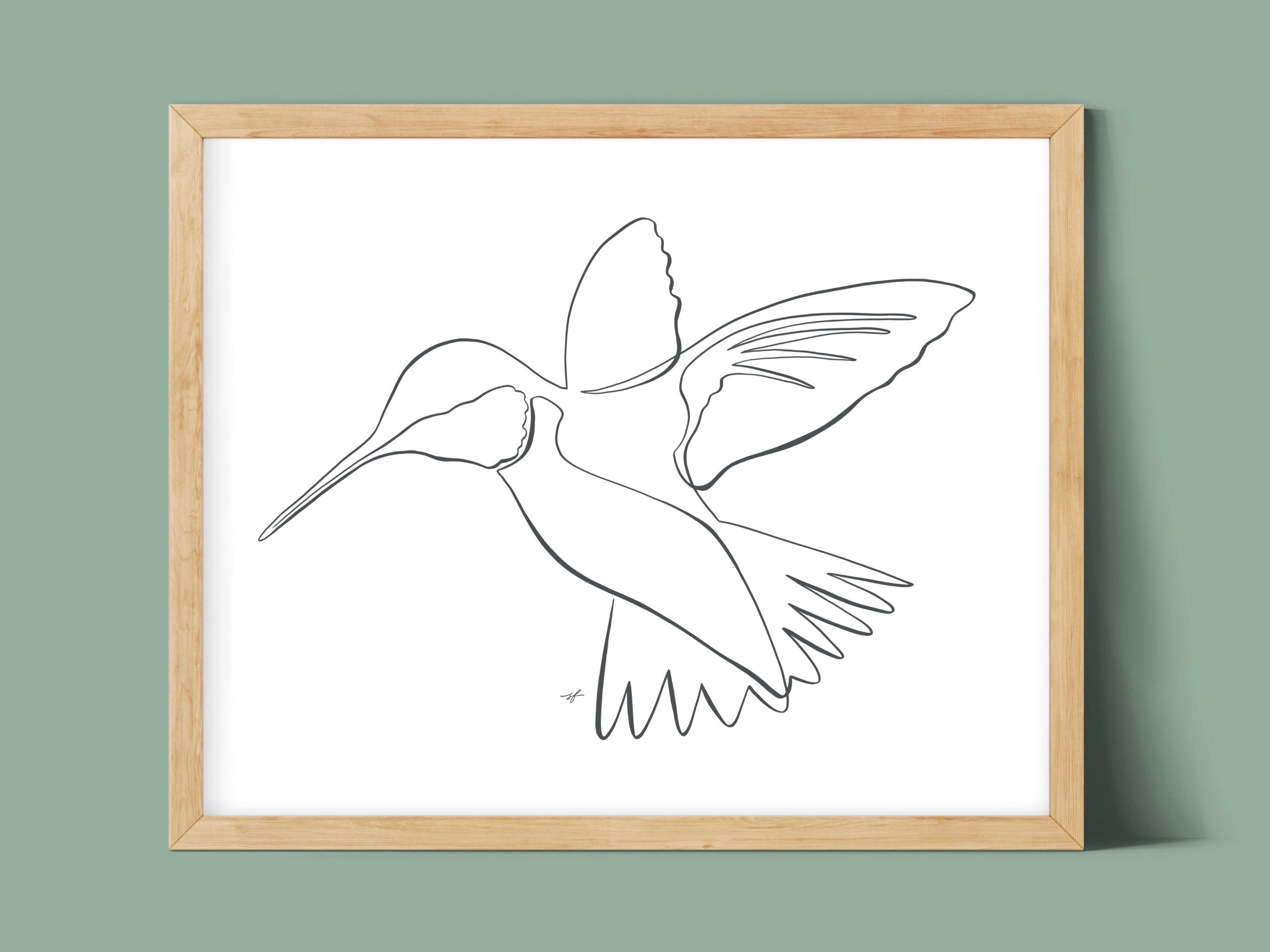 Humming Bird One Line Drawing, digitale download - Etsy Nederland