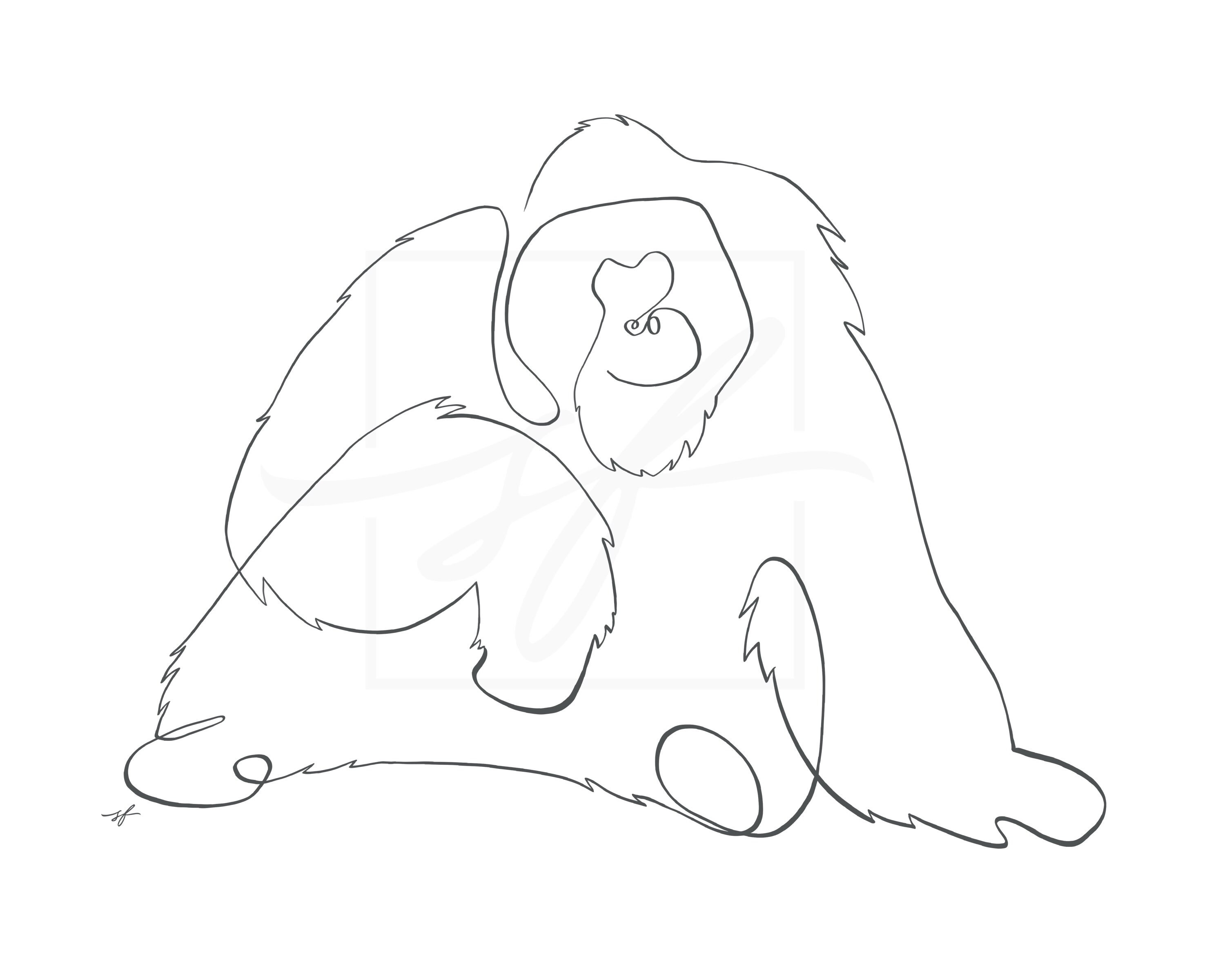 Simple Orangutan Drawing