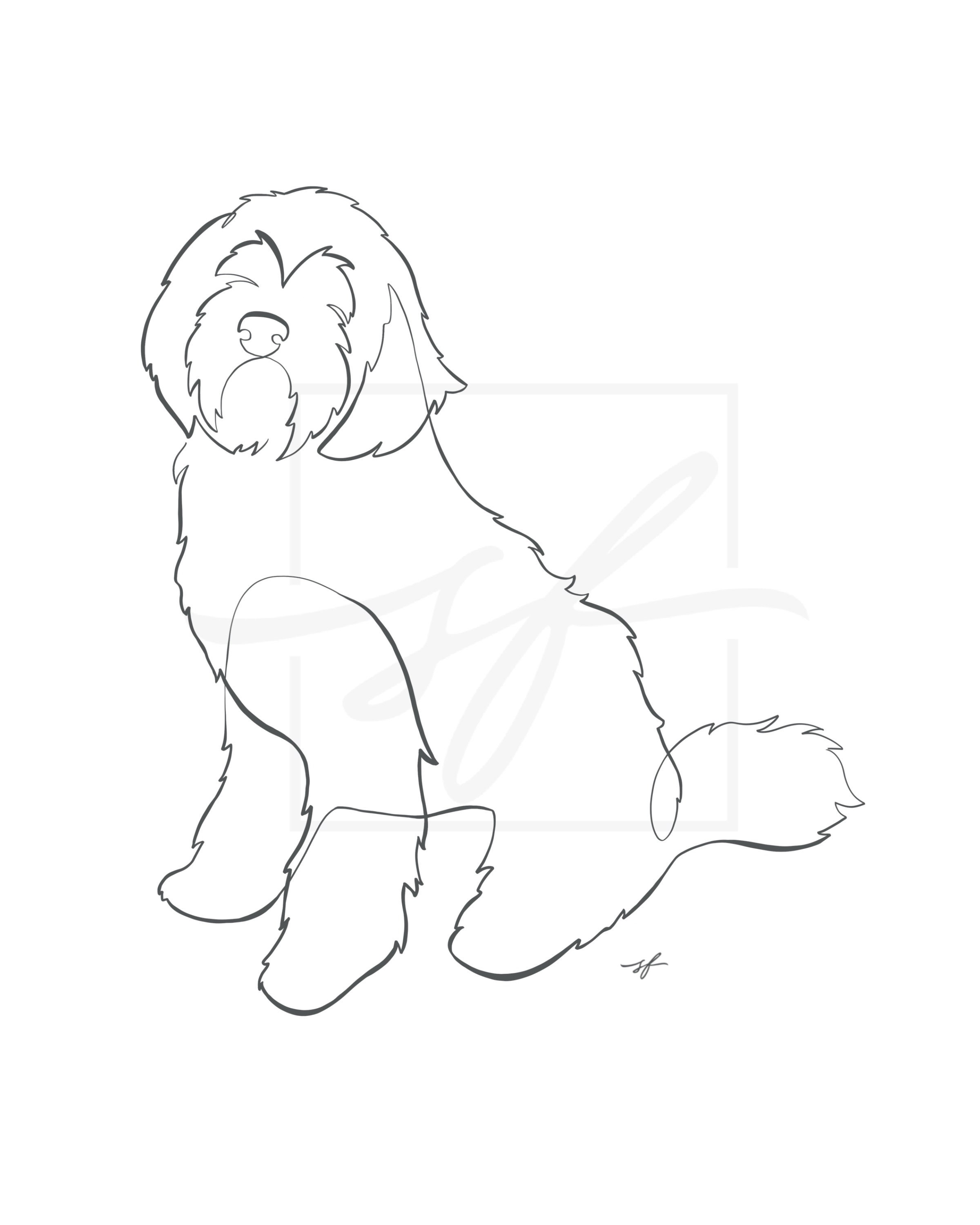 Labradoodle Continuous Line Minimalist Digital Download - Etsy