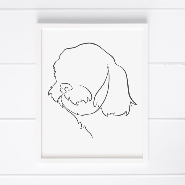 Dog Line Drawing - Etsy
