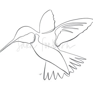 Humming Bird One Line Drawing, Digital Download - Etsy