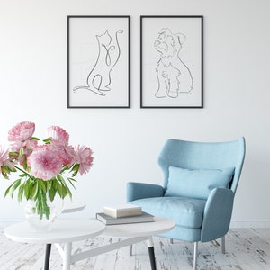 Yorkie Minimalist One Line Drawing - Etsy