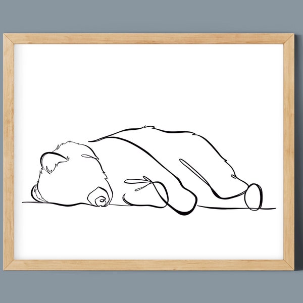 Bear Line Drawing - Etsy