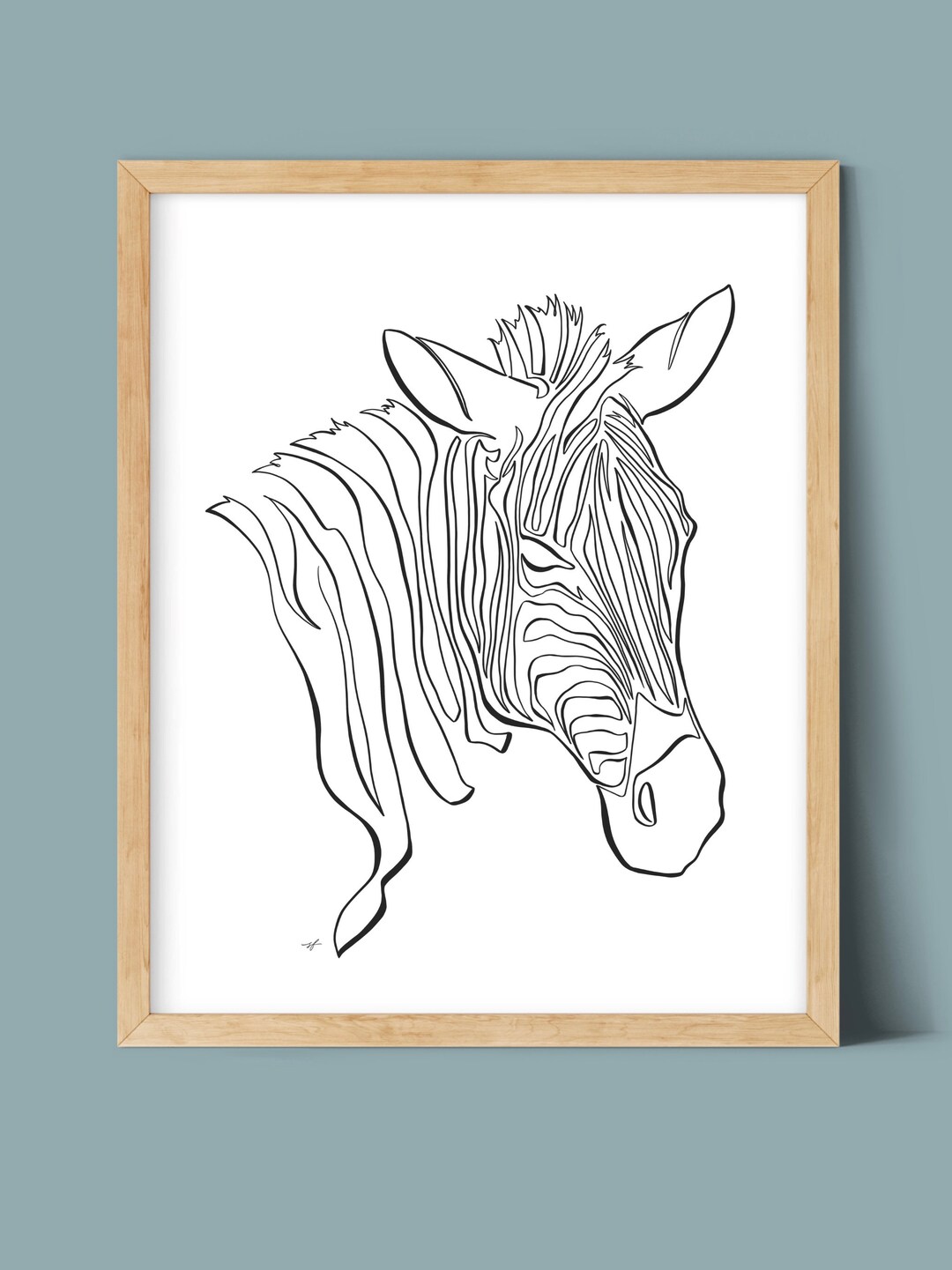 Zebra One Line Drawing, Digital Download - Etsy