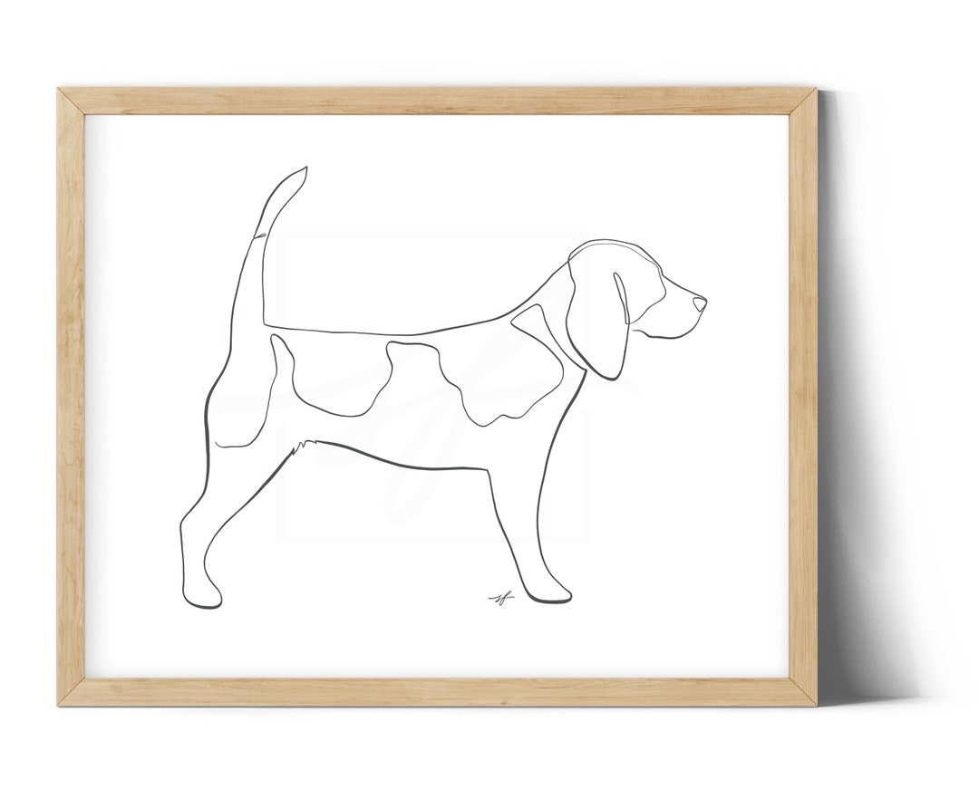 Beagle One Line Minimalist Drawing - Etsy