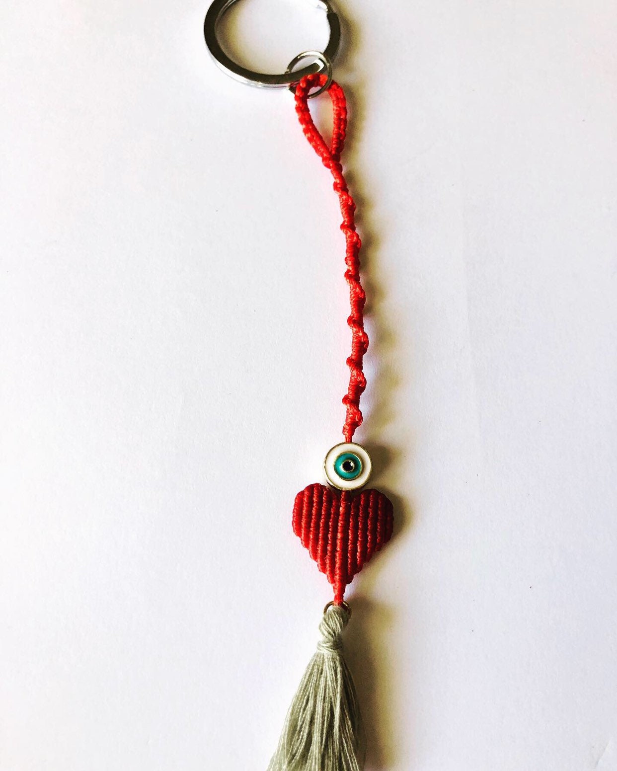 Llavero Macrame corazón de macramé macramé hecho a mano - Etsy España