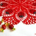 Crocheted Doily Ladybug Lady Bug Ladybird Lady Bird Red Doily Round ...