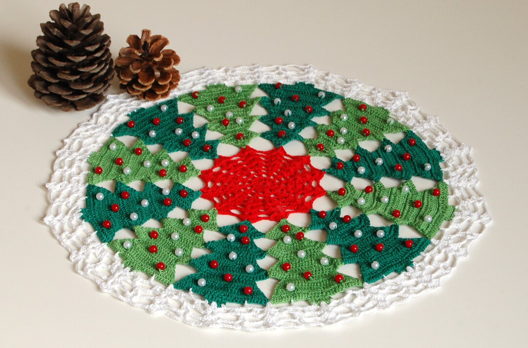 Crochet Doily Christmas Doily Christmas Tree Doily Christmas Home Decor ...