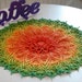 Crochet Doily in Green and Red Colors Textured Doily 3D Doily in a ...