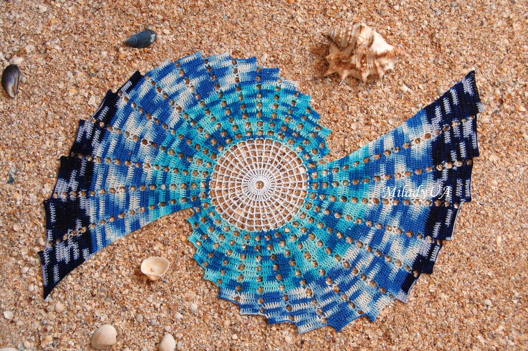 Crocheted Doily Sea Shell Sea Gift Sea Decor Spiral Galaxy Seashell ...