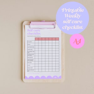 Self Care Checklist, Self Care Weekly Plan, Self Care Weekly Journal ...