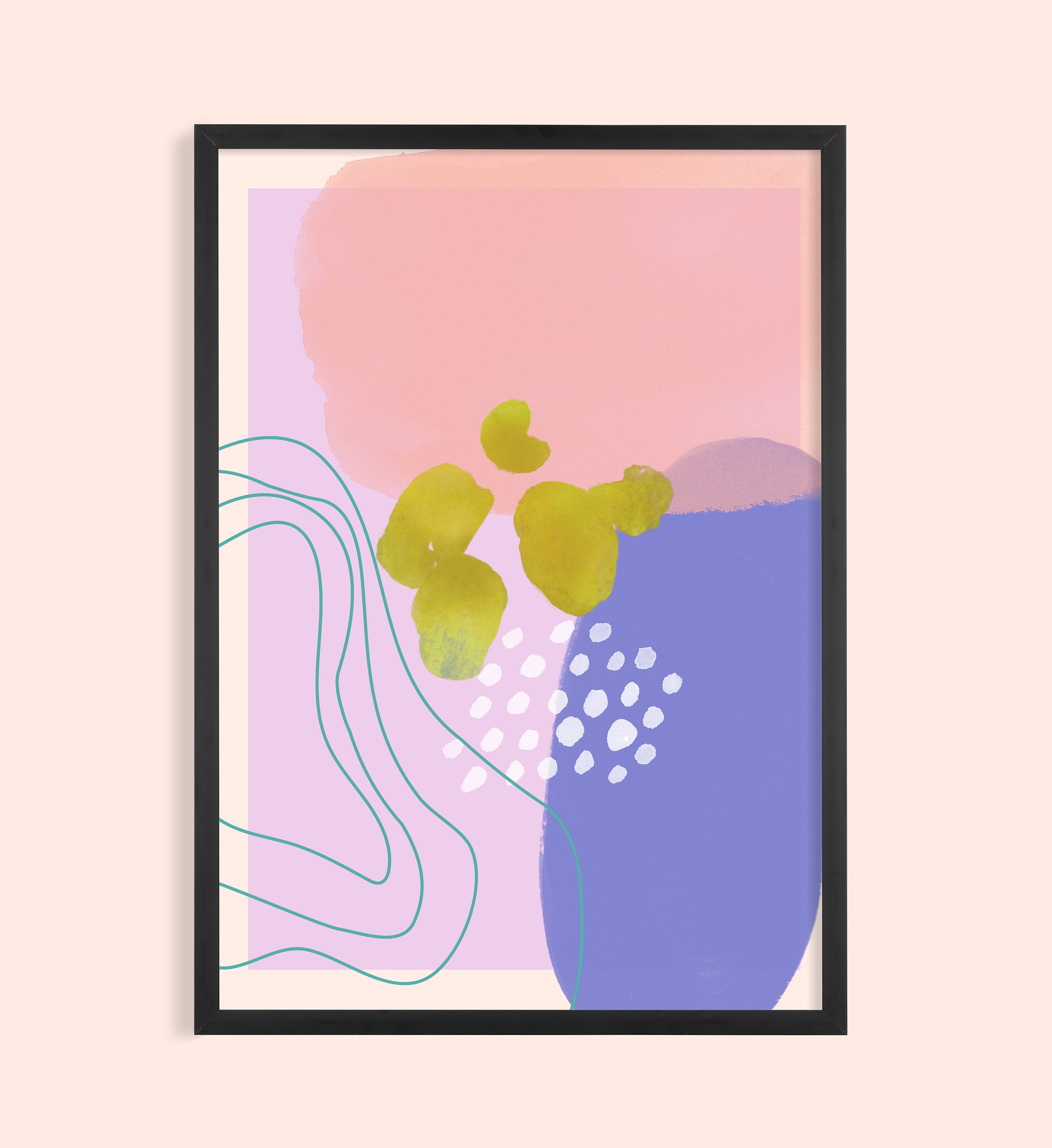 Colourful Abstract Set of 2 Art Prints, Gallery Wall Art Prints, Modern ...